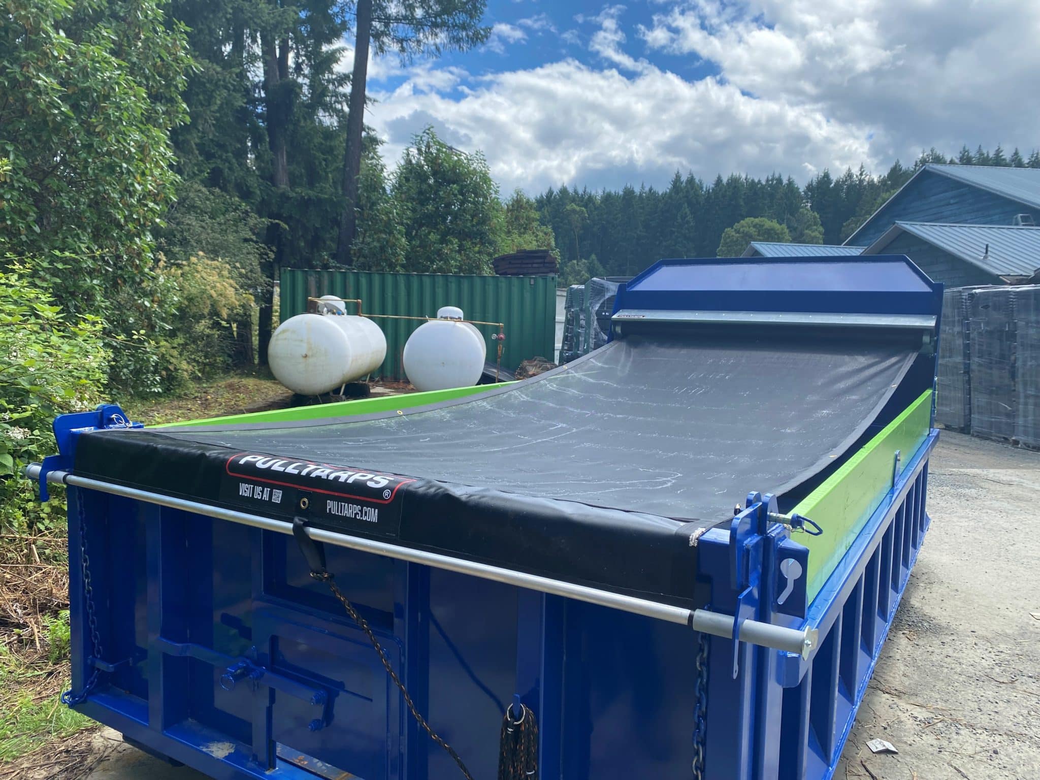Roll Off Rock Box with Tarp - SCS Manufacturing Inc.